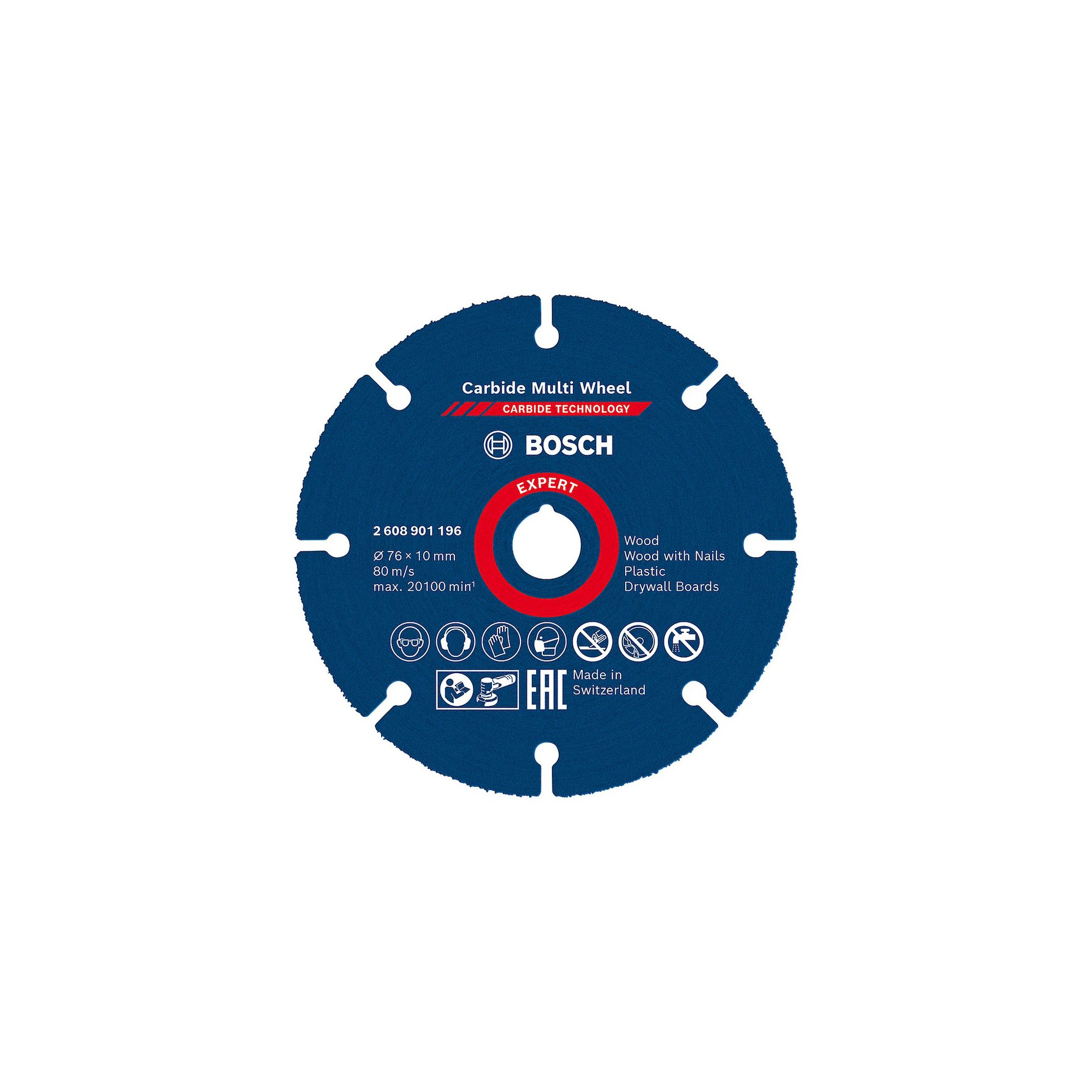 Disco de corte Bosch EXPERT Carbide Multi Wheel 76mm, 10mm | Ritec Máquinas e Ferramentas