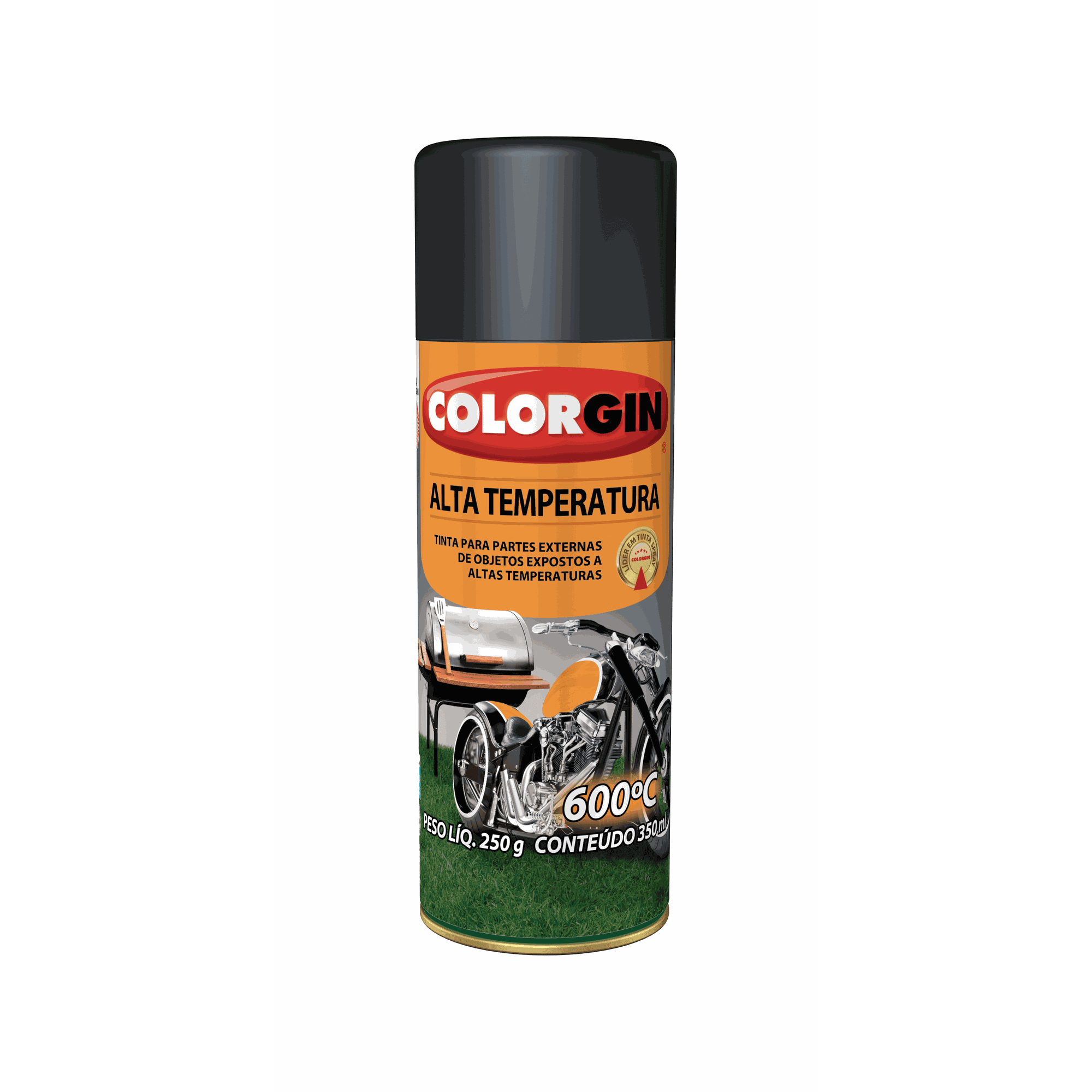 SPRAY PRETO ALTA TEMPERATURA 350ML COLORGIN | TOTAL TINTAS DISTRIBUIDORA