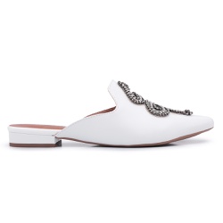 Mule Bico Fino Couro Vermelho | LeRUCHEL