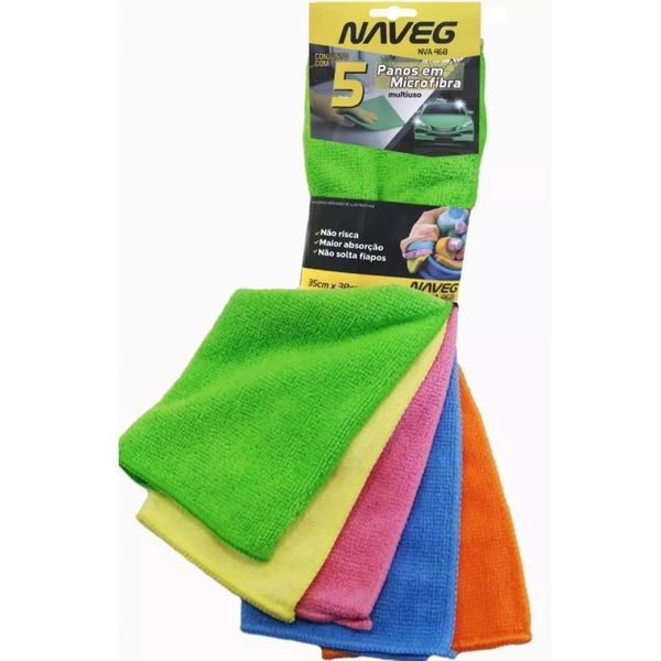 Pano De Microfibra Multiuso Com 5 Unidades | Dominio Auto Peças