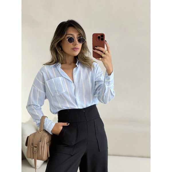 CAMISA PATRÍCIA LISTRADA | CAROLLA FERRARO