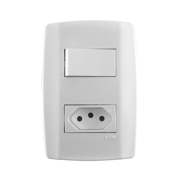 Conjunto 1 Interruptor Simples + 1 Tomada 10A - Ilumi | Casa Fácil ...