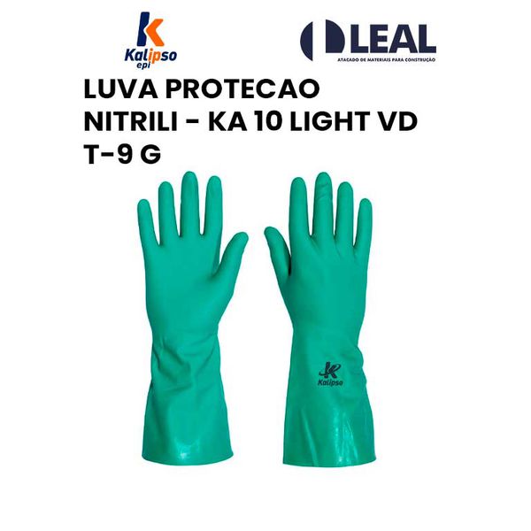 LUVA PROTEÇÃO NITRILI - KA 10 LIGHT VERDE T-9 G KALIPSO | Comercial Leal