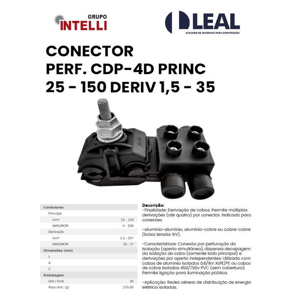 CONECTOR PERFURANTE CDP-4D PRINC 25 - 150 DERIV 1,5 - 35 INTELLI ...