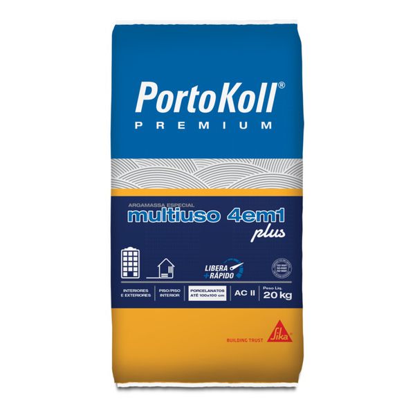 ARGAMASSA COLANTE MULTIUSO 4 EM 1 PLUS AC2 20KG PORTOKOLL | FLUZAO ...