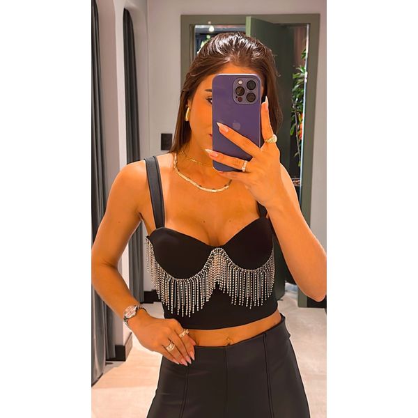 Cropped Glow Strass Isabela Menezes