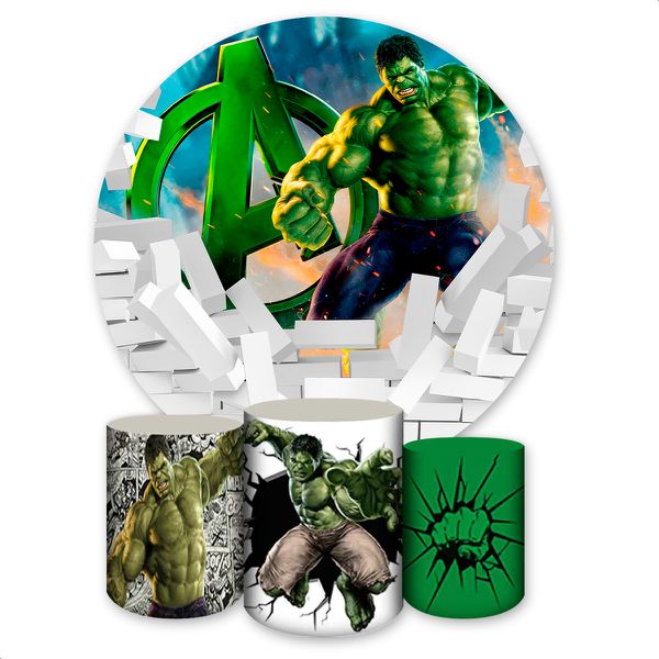 Capa Painel + Trio Capas Cilindros Sublimados Tema Hulk 251 | Painel ...