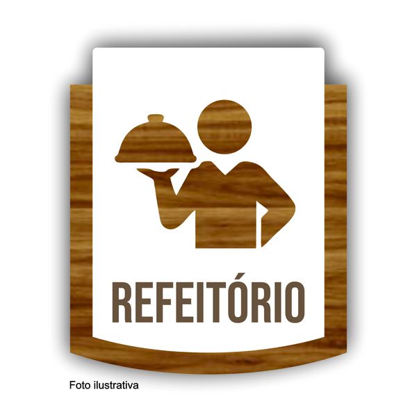 Placa De Sinalização | Refeitório - MDF 15x13cm | VICTARE