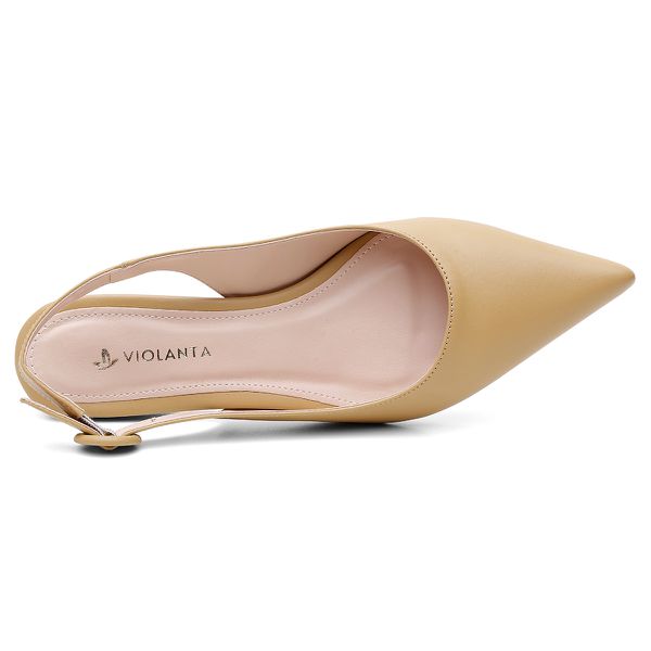 Slingback Violanta Capitu Bege | Violanta Calçados Femininos