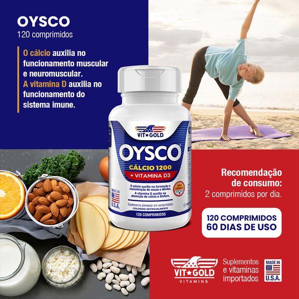 Oysco Cálcio 1200 mg + Vitamina D3 150 comprimidos | Vitgold
