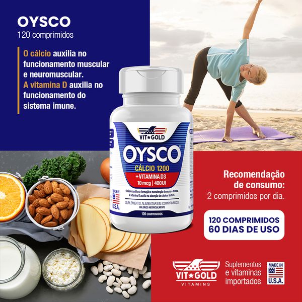 Oysco Cálcio 1200 mg + Vitamina D3 150 comprimidos | Vitgold