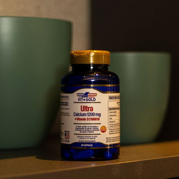 Ultra Cálcio 1200mg + Vitamina D3 1000UI Vitgold 60 cáps. | Vitgold