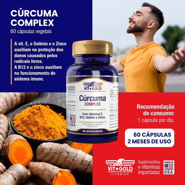 Cúrcuma Complex Vitgold 60 cápsulas vegetais. | Vitgold