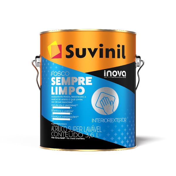 Tinta AcrÍlica 3,6l Fosco Sempre Limpo Suvinil - Elefante | VIVA COR TINTAS