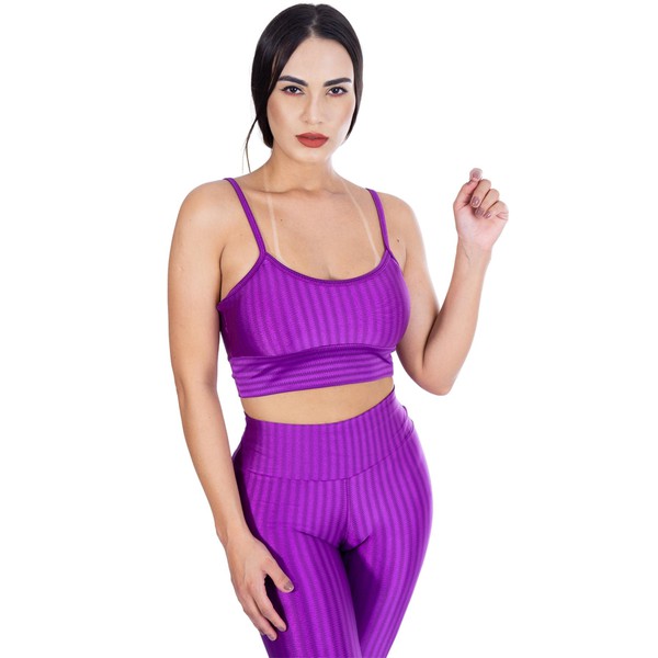 Top Alcinha 3D com Bojo Removível Roxo | Moda LLevo | Moda Fitness