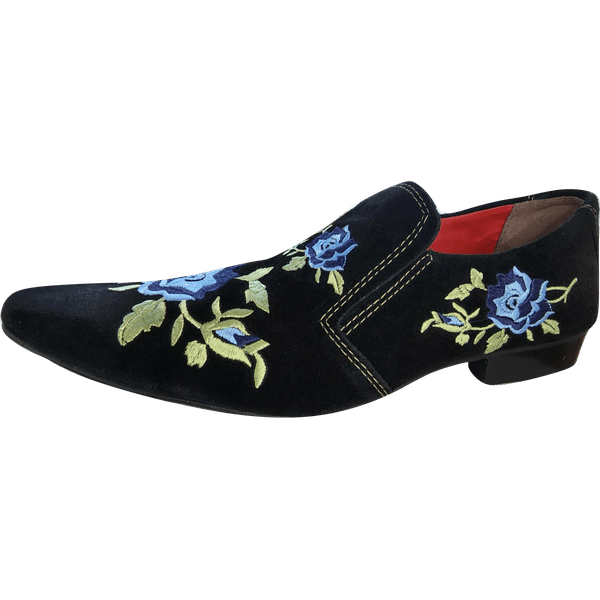 Sapato Masculino Italiano em Couro Nobuk Bordado Flores do Cerrado Ref ...