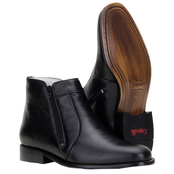 Botina Masculina em Couro Legítimo Macio, é uma Botina Social De solado ...