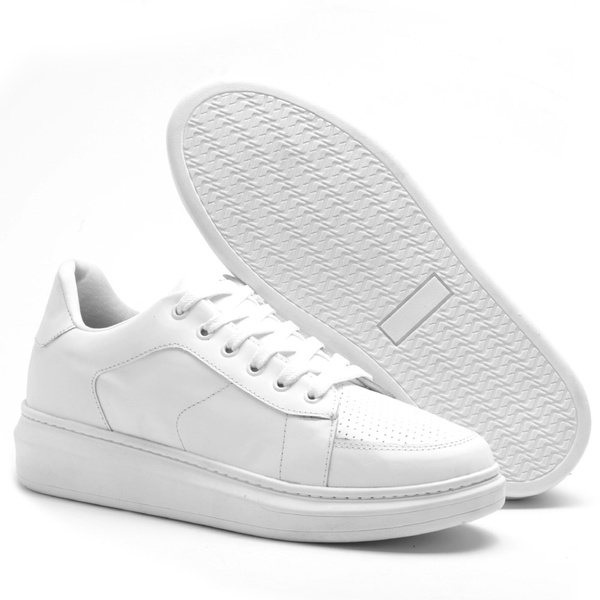 Tênis Casual Esporte Masculino em Couro Dm Damando Branco | DMDAMANDO
