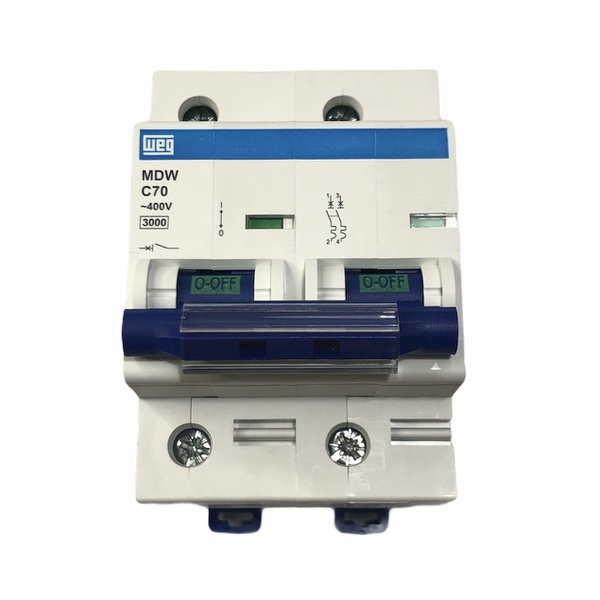 Disjuntor Bipolar Weg 70A Curva C 3KA MDW-C70 | MAQPART