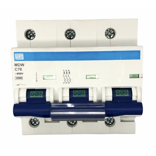 Disjuntor Tripolar Weg 70a Curva C 3KA Mdw-c70-3 | MAQPART