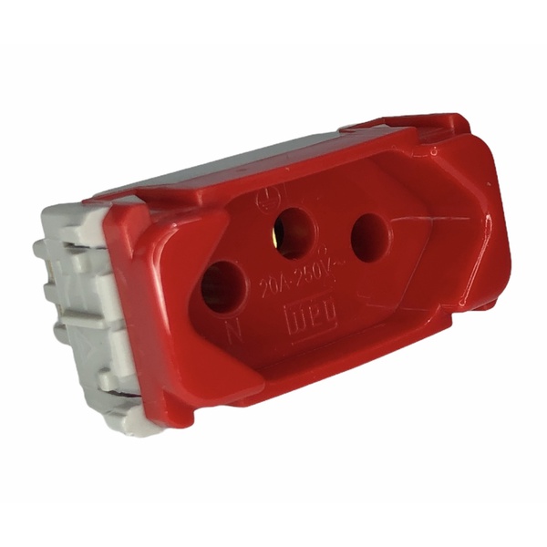 Módulo Tomada 2P+T 20A Composé Vermelho 250Vca | MAQPART