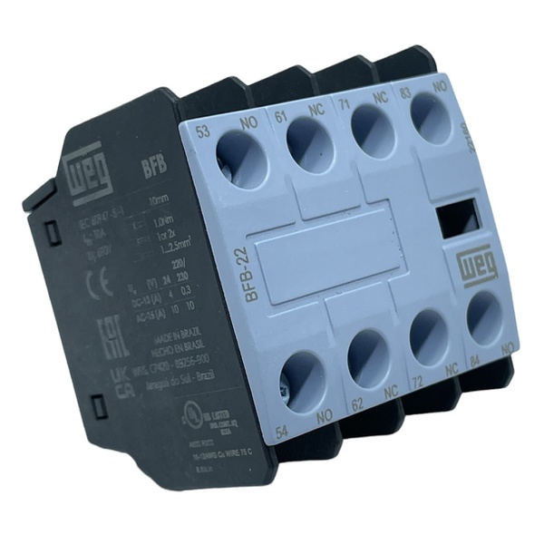 Bloco Contato Auxiliar Frontal 2NA+2NF P/ Contator Weg CWB | MAQPART