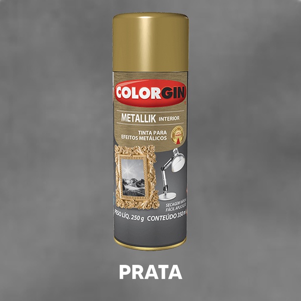 Spray Metallik Colorgin - Prata | VIVA COR TINTAS