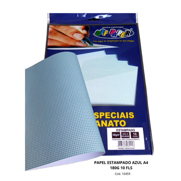 Papel Estampado Azul A4 180g 10 Fls | PARÁ SUPRIMENTOS