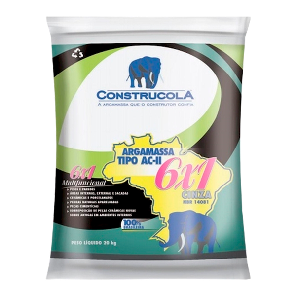 Argamassa Externo AC-II Cinza 20KG 6x1 Multifuncional | Rede Construir ...
