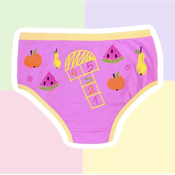 CALCINHA INFANTIL - FRUTINHAS (CHICLETE) | Bella Mini
