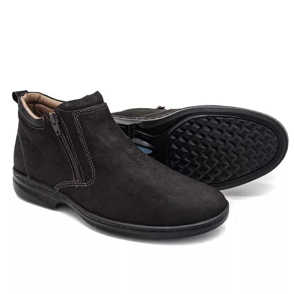 Bota Casual Masculina Dark Brown Solado Costurado Leveterapia ...