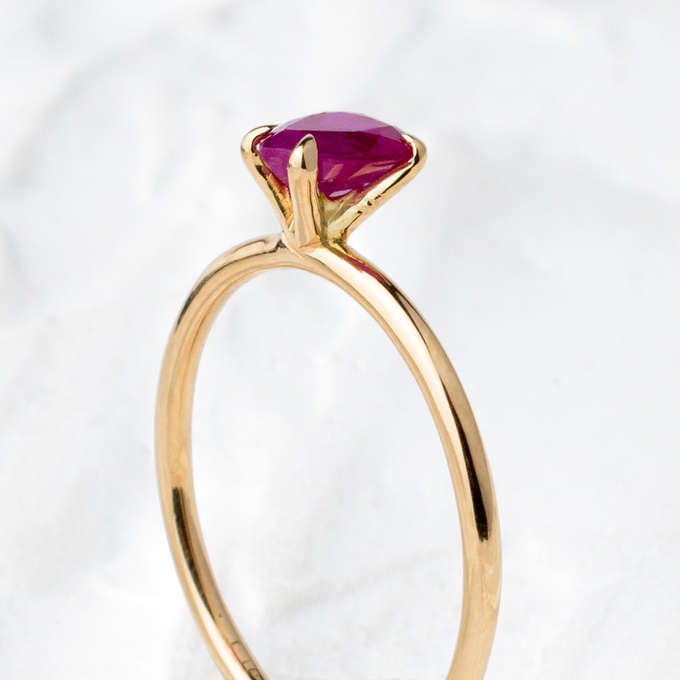 Anel de Noivado em Ouro Rubi Natural Solitário Ruby. Garantia vitalícia ...