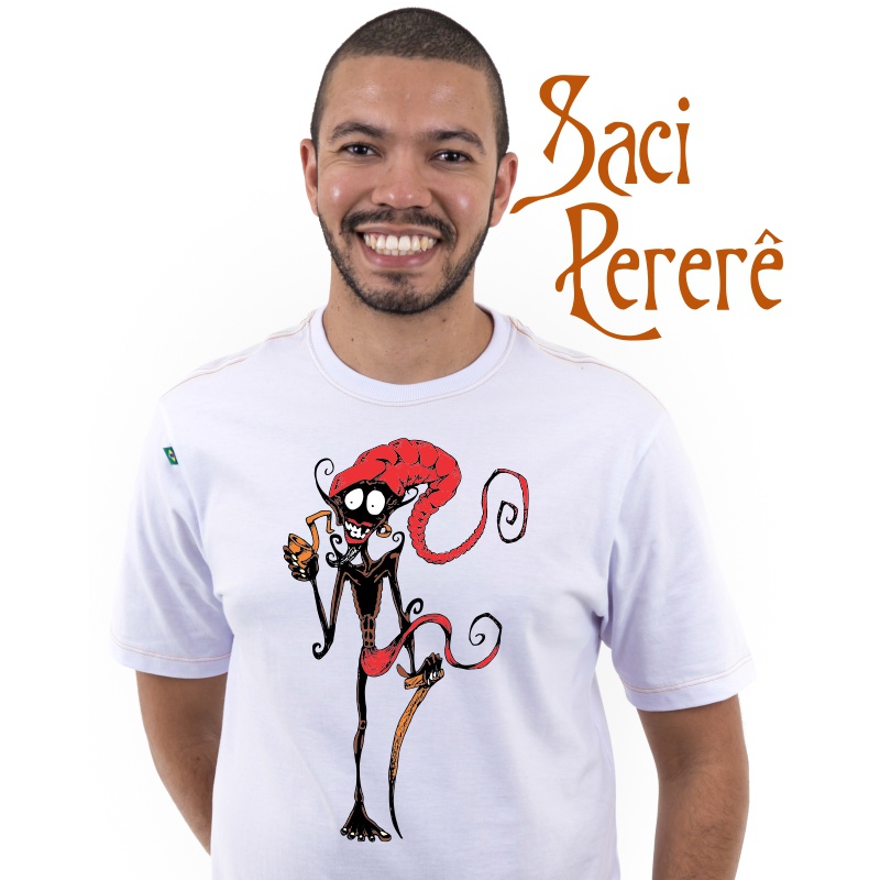 Camiseta Saci - Branca - Tertúlia Produtos Literários