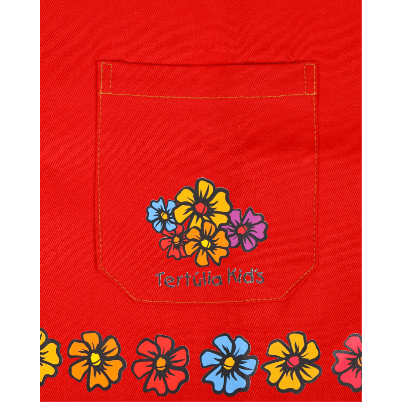 AVENTAL INFANTIL - Frida Kahlo - Vermelho - Tertúlia Produtos Literários