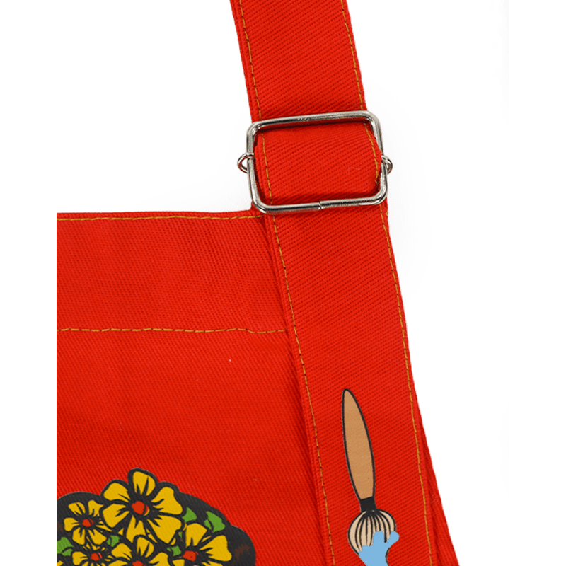 AVENTAL INFANTIL - Frida Kahlo - Vermelho - Tertúlia Produtos Literários