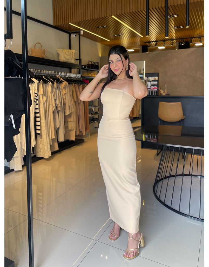 Vestido Suzana Nude Loja La Mina