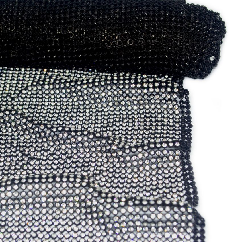 Malha de Strass Colméia 120x55cm - Cristal - Jet | BM Strass