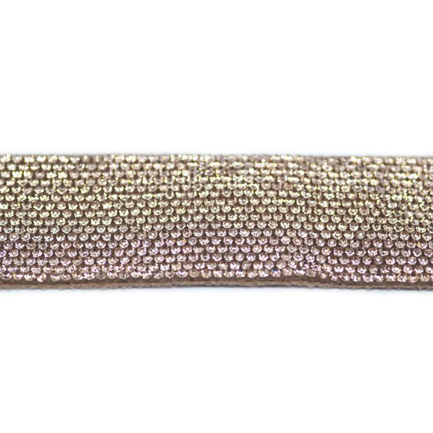 Tira de Strass Push 30mm - Pedra Light Peach, Forro Bege | BM Strass