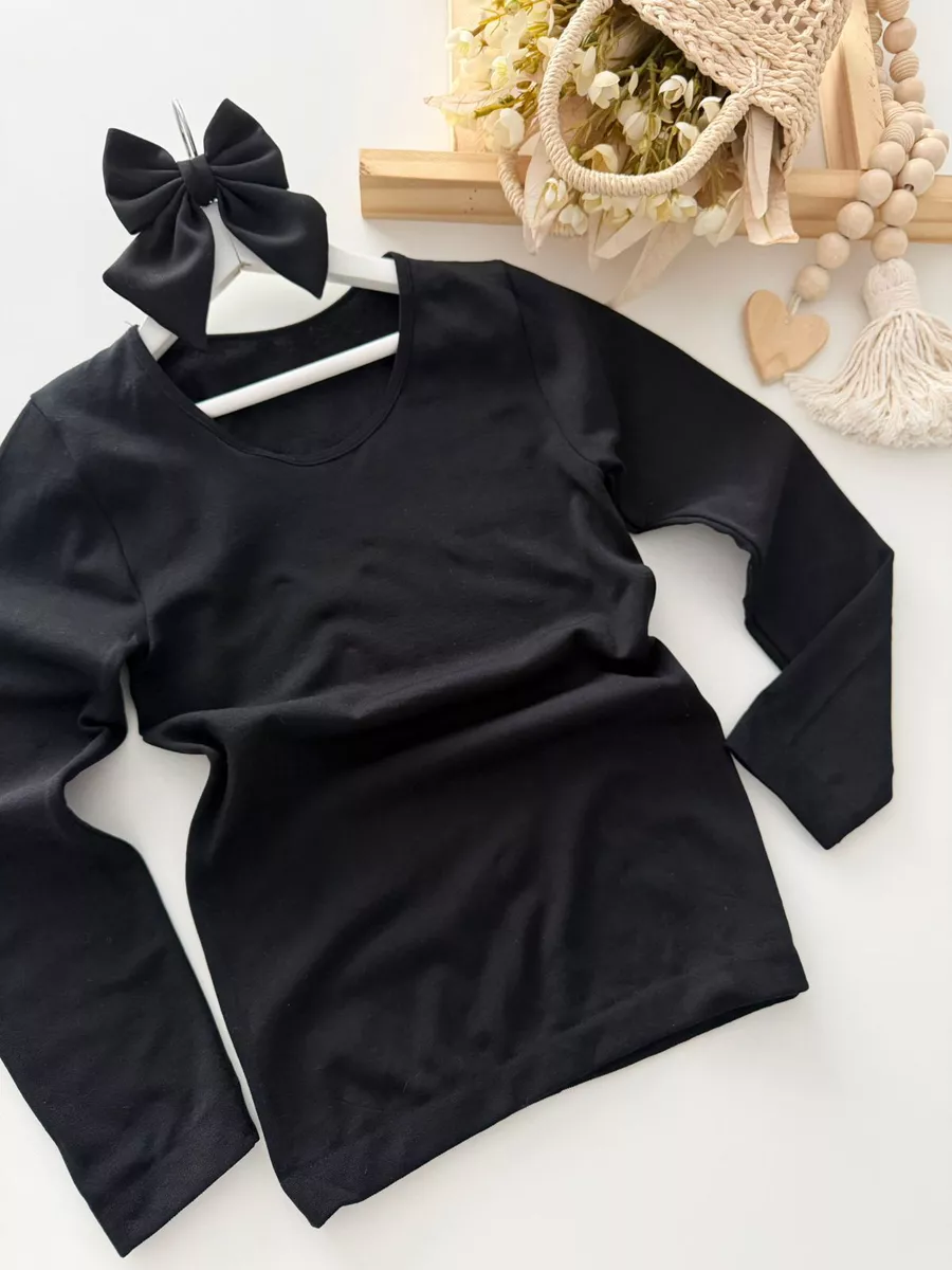 Blusa Manga Longa Juvenil Preta | Dondokinha Kids