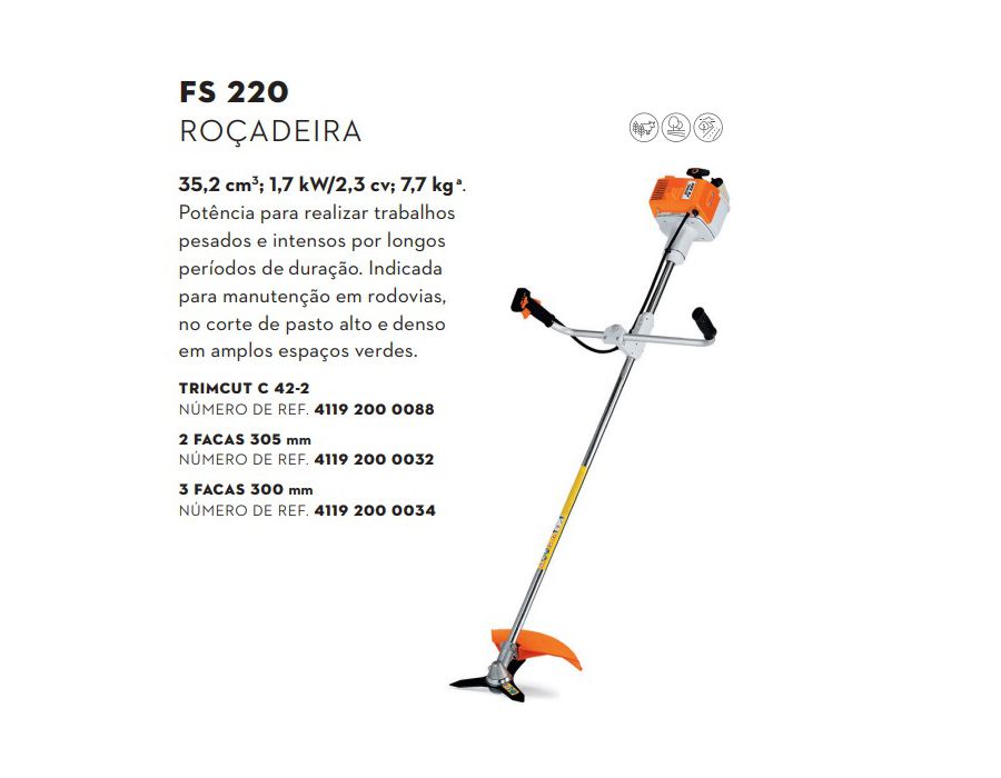 Roçadeira Stihl FS 220 a Gasolina Trimcut 41 2 | AGROCAC