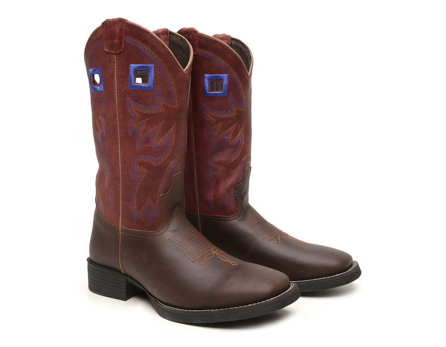 BOTA STRONG BICOQUADRADO RÚSTICO TABACO/VERMELHO CANO ALTO | Xucrão ...