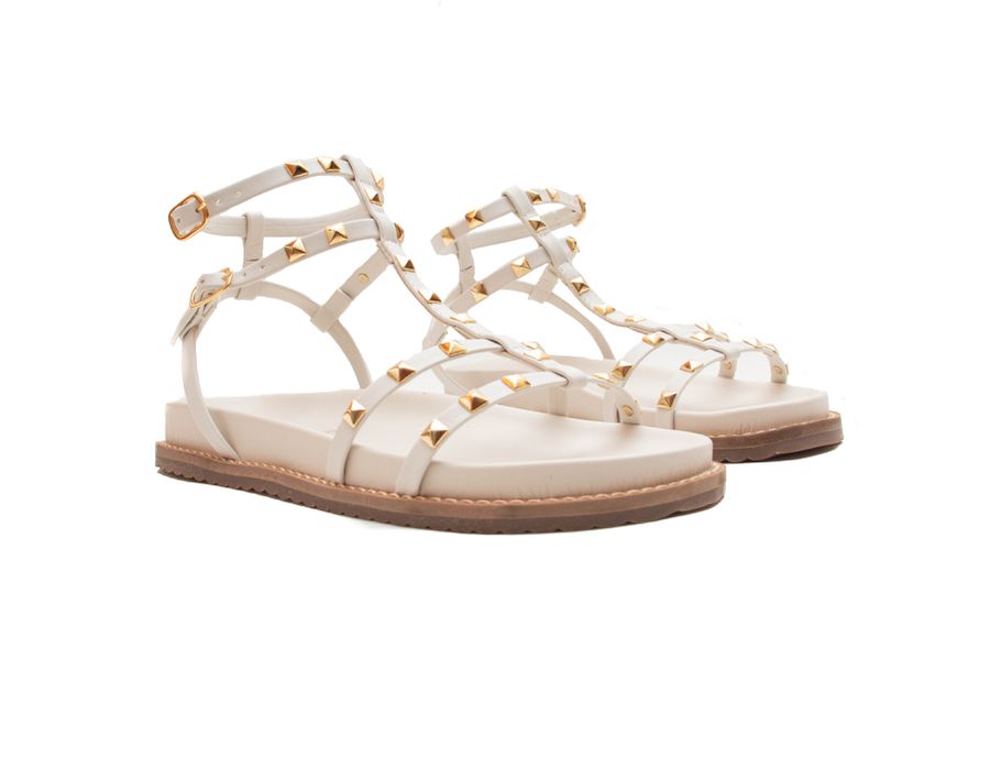 Sandália Papete - Jacque, Off White | ANALAURACALCADOS