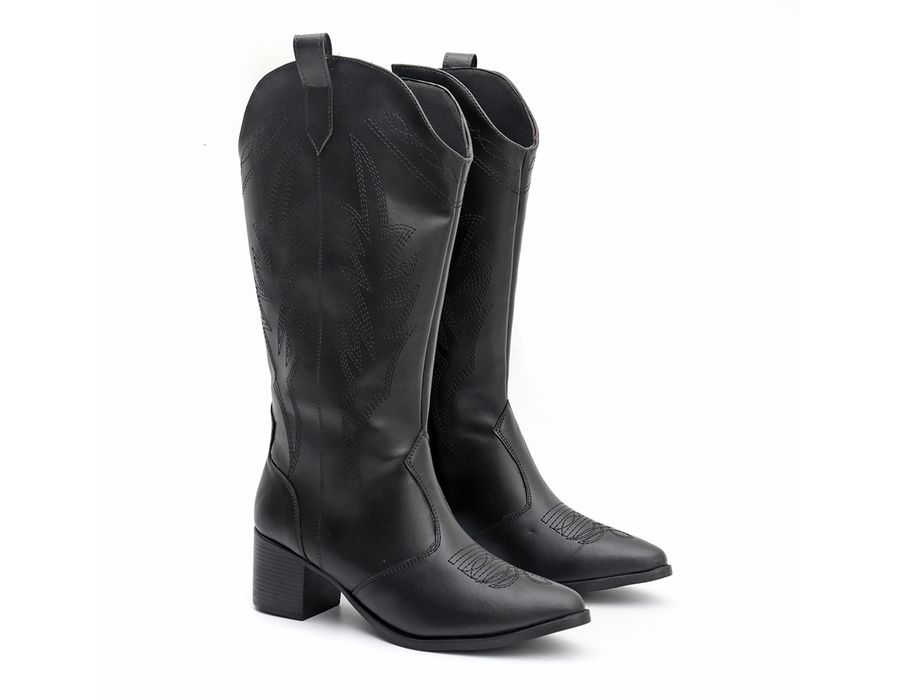Bota Western Texana Cano Longo Preto | Arietto