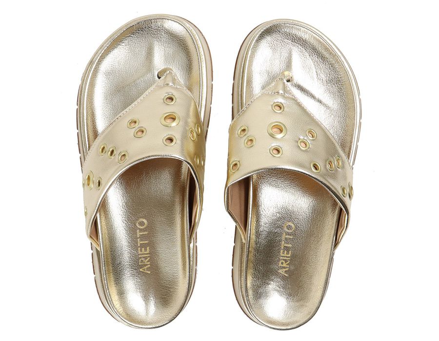 Papete Feminina de Dedo Marcela Sola Alta Dourada | Arietto