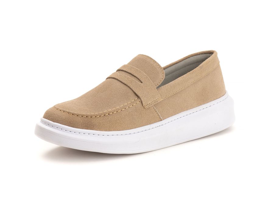 Sapato Masculino Loafer Areia em Camurça | Artoro Calçados
