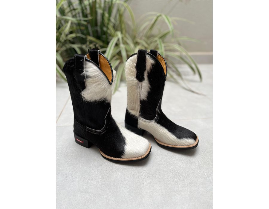 BOTA TEXANA EM COURO VACA MALHADA | Botas Texanas Bruto