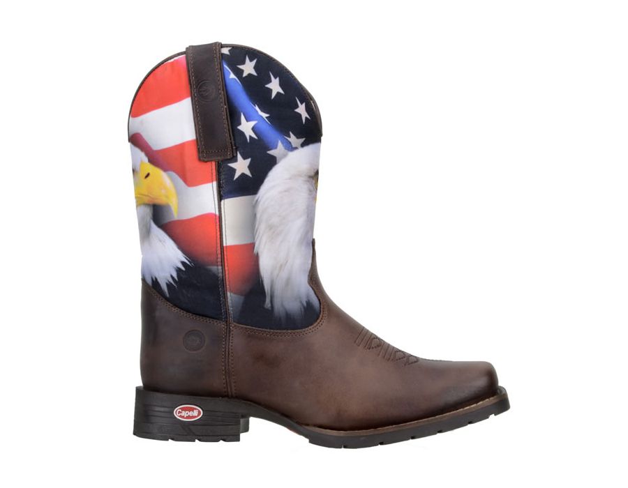 Bota Montaria Em Couro Com Estampa De Águia | BOTAS MANGALARGA