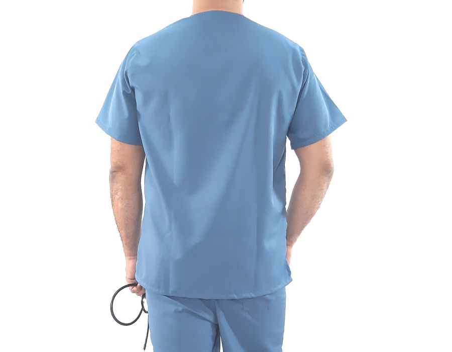 Camisa Scrub Masculina Azul Celeste - Pijama Privativo Homem | BRANCURA