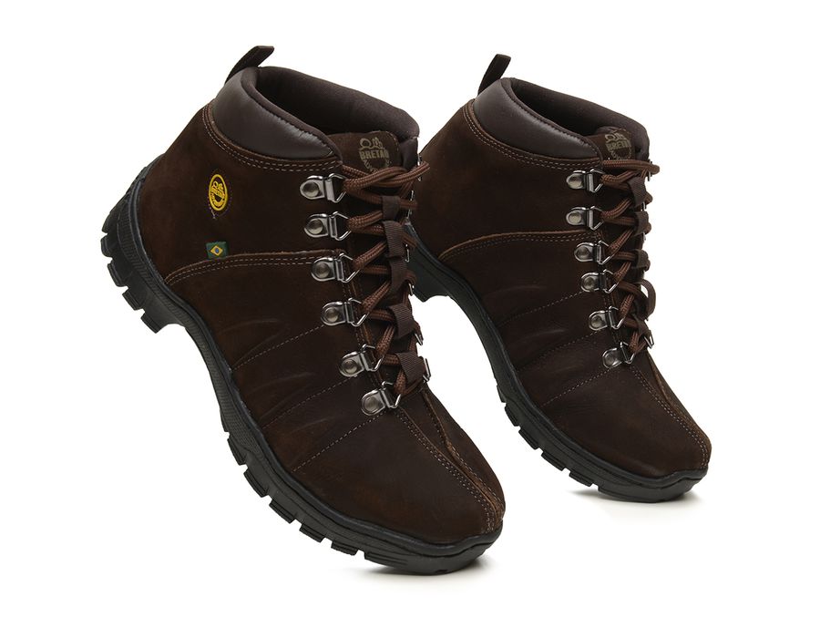 Bota Adventure Masculina Bretão Couro Nobuck - Chocolate | BRETÃO STORE