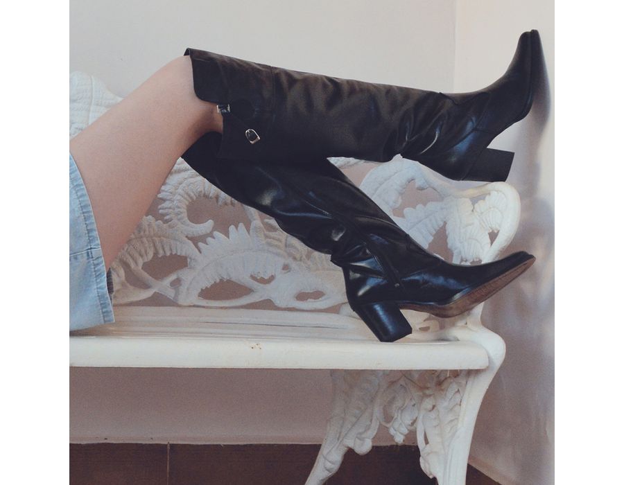 Texana Montaria Feminina Over The Knee Salto Alto Em Couro Legitimo ...